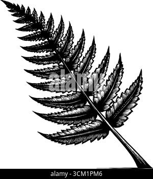 Retro botanical fern frond vector pattern. Seamless vintage ecological ...