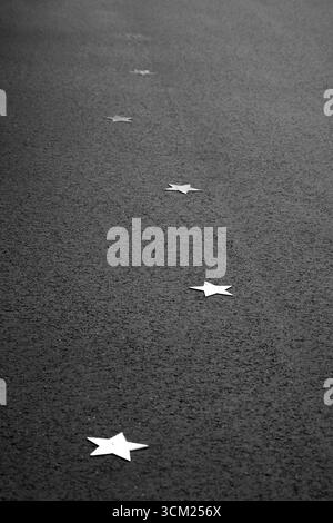 Stars on sidewalk as memorial for Nazi victims, Tilbeck Abbey, Tilbeck ...