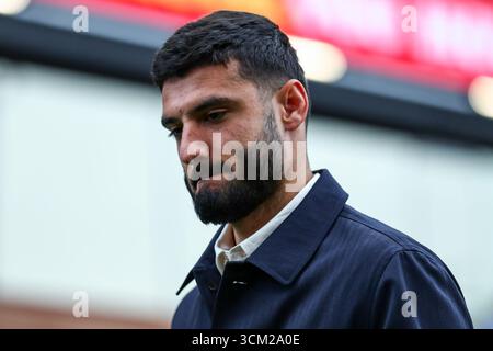 Armando Broja of Burnley arrives at stadium ahead of the Premier League ...