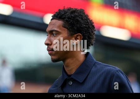 Bashir Humphreys of Burnley arrives at stadium ahead of Emirates FA Cup ...