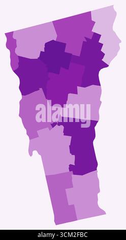 Map of Vermont with counties. Just a simple state border map with ...