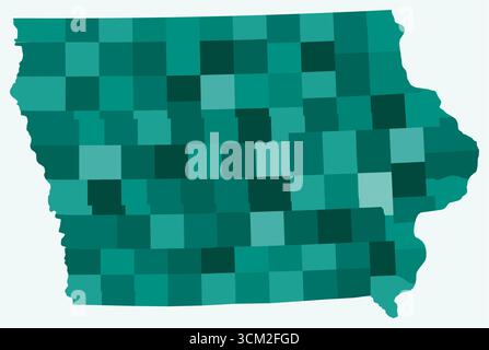Map of Iowa with counties. Just a simple state border map with county ...