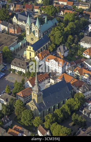 Aerial view, old town, pilgrimage basilica of the Visitation of the ...