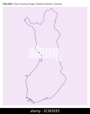 Finland plain country map. Medium details. Solid style. Shape of ...
