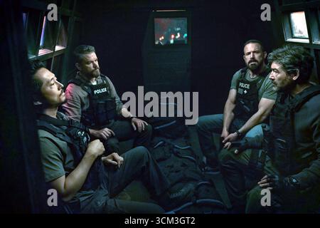 (L-R) Ben Affleck, Teyana Taylor and Matt Damon attend Netflix's "The ...