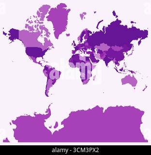 Political blank World Map vector illustration isolated on white ...