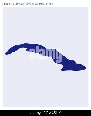 Cuba - plain country shape. Low, medium and high detailed maps of Cuba ...