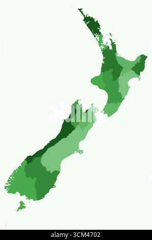 New Zealand political map of administrative divisions - regions ...