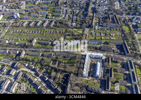 Aerial view, construction site Schlachthofstraße corner Am Tellmannshof ...
