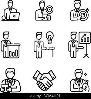 Startup icons set. Outline set of startup vector icons neon color on ...