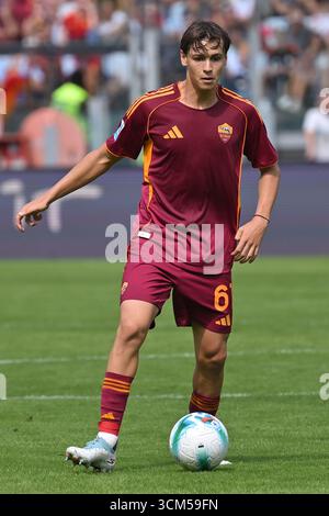 Olimpico Stadium, Rome, Italy - Niccolo Pisilli of AS Roma runs with ...