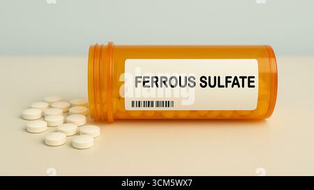 Ferrous Sulfate tablets - iron supplement to prevent low oxygen uptake ...