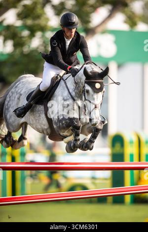 Kevin Jochems of the Netherlands, riding Csquetto Van De Helle competes ...