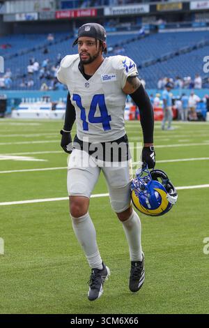 Los Angeles Rams cornerback Cobie Durant (14) celebrates a win ...