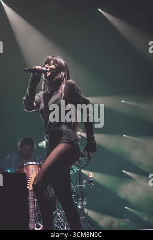 Maud "Louve" Ferron, member of the band L'Imperatrice, performs on ...