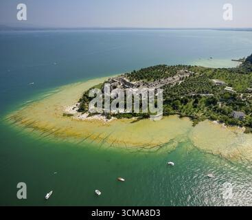Aerial view, Area archeologica delle Grotte di Catullo, Caves of ...