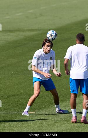 Alvaro Carreras of Real Madrid CF during the La Liga EA Sports match ...