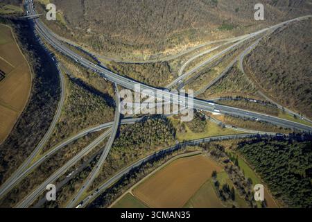 Motorway junction Wetzlar, motorway A45 and motorway A480, Hermannstein ...
