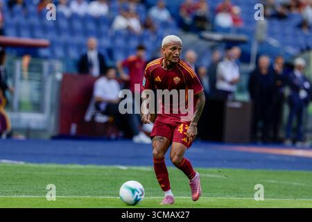 Roma's Brazilian defender Wesley controls the ball during the Serie A ...