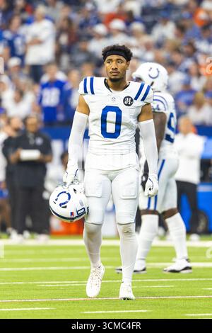 Indianapolis Colts safety Camryn Bynum defends against the Houston ...