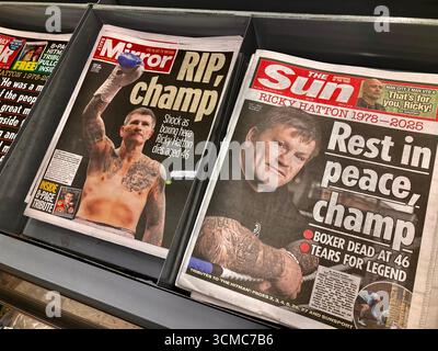 UK newspapers report former Boxing Champion Ricky Hatton dies aged 46 ...