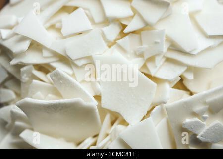 Close up of white soy wax flakes Stock Photo - Alamy