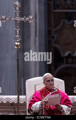 Pope Leo XIV delivers his address during the Christmas Eve mass at St ...