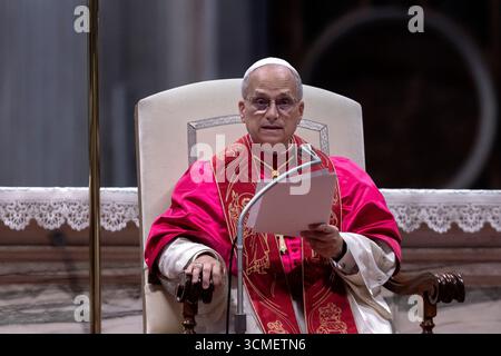 Pope Leo XIV delivers his address during the Christmas Eve mass at St ...