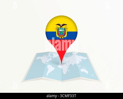 Travel to Ecuador concept, map with pin on map of Ecuador. Vacation ...