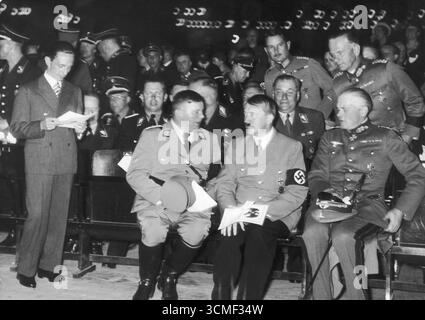 Nazi Fuhrer leader Hitler with his staff at the headquarters In June ...