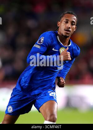 Chelsea's Joao Pedro during the Premier League match at Craven Cottage ...