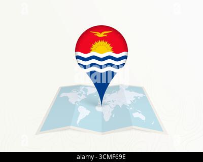 Travel to Kiribati concept, map with pin on map of Kiribati. Vacation ...