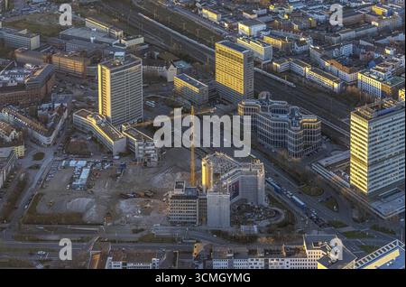 Aerial view, demolition Ypsilon-Haus of the RWE headquarters Essen in ...