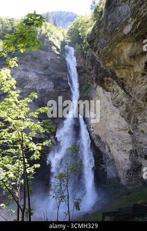 Reichenbach Falls waterfall in Switzerland. Upper part of the ...