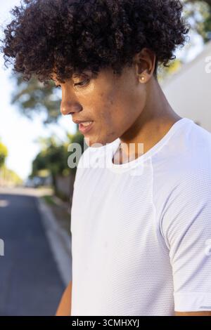 Close-up of man with sweat on face in gym Stock Photo - Alamy