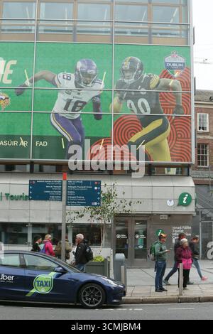 Dublin, Ireland - 16th September 2025 - Pittsburgh Steelers flags fly ...