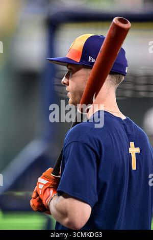 Houston Astros' Zach Cole (16) celebrates his two-run home run with ...