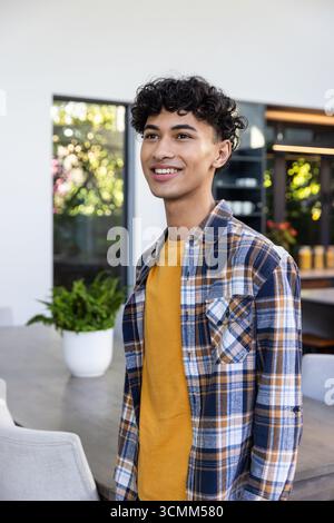 Shelving unit and houseplant in interior of living room Stock Photo - Alamy