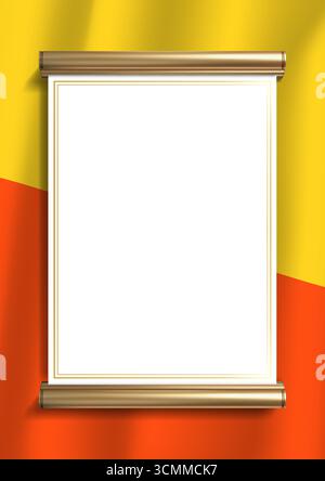 Vertical frame and border with colors of Bhutan flag, template elements ...