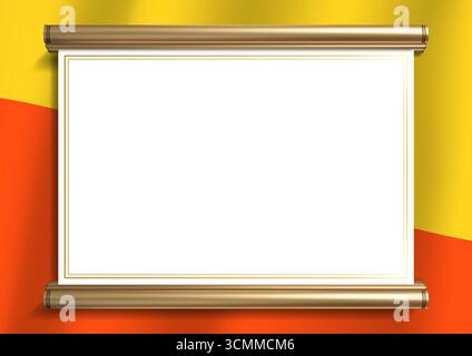 Horizontal frame and border with colors of Bhutan flag, template ...