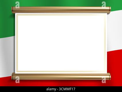 Horizontal frame and border with colors of Iran flag, template elements ...