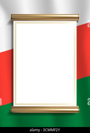 Vertical frame and border with colors of Madagascar flag, template ...