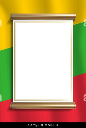 Vertical frame and border with Myanmar flag, template elements for your ...