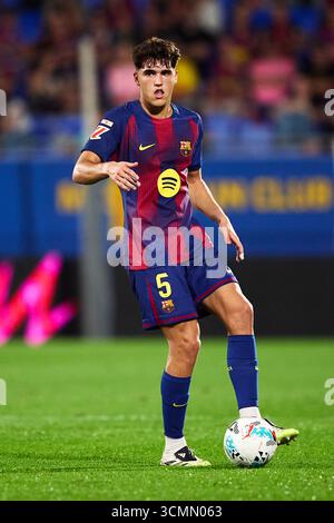 Pau Cubarsi of FC Barcelona during the La Liga EA Sports match between FC Barcelona and Athletic ...