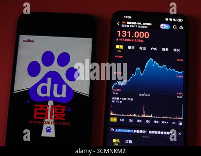 YICHANG, CHINA - SEPTEMBER 17, 2025 - Baidu Group's Hong Kong shares ...