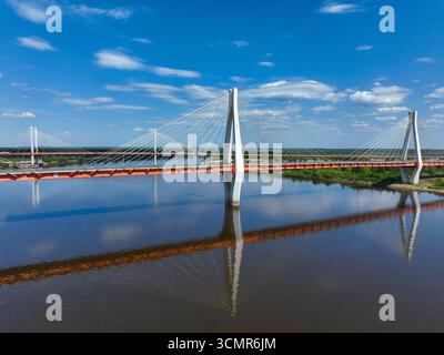 Aerial view of the Oka river in summer. Kaluga Oblast, Russia Stock ...