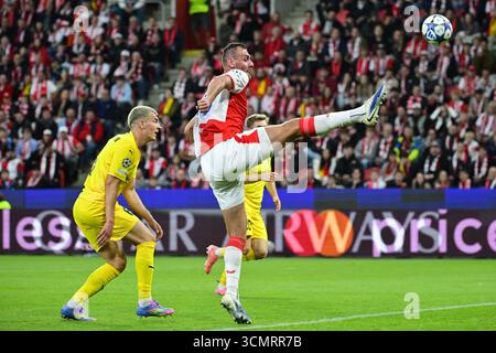 From left Tomas Chory of Slavia in action during the Football Champions ...