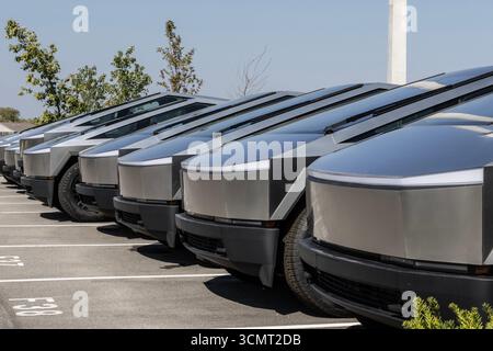 Indianapolis - September 14, 2025: Tesla Model 3 display at a ...