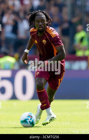 Olimpico Stadium, Rome, Italy - Manu Kone of AS Roma during Uefa Europa ...