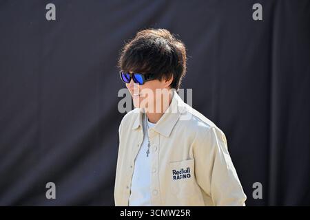 Red Bull driver Yuki Tsunoda of Japan drives during a practice session ...